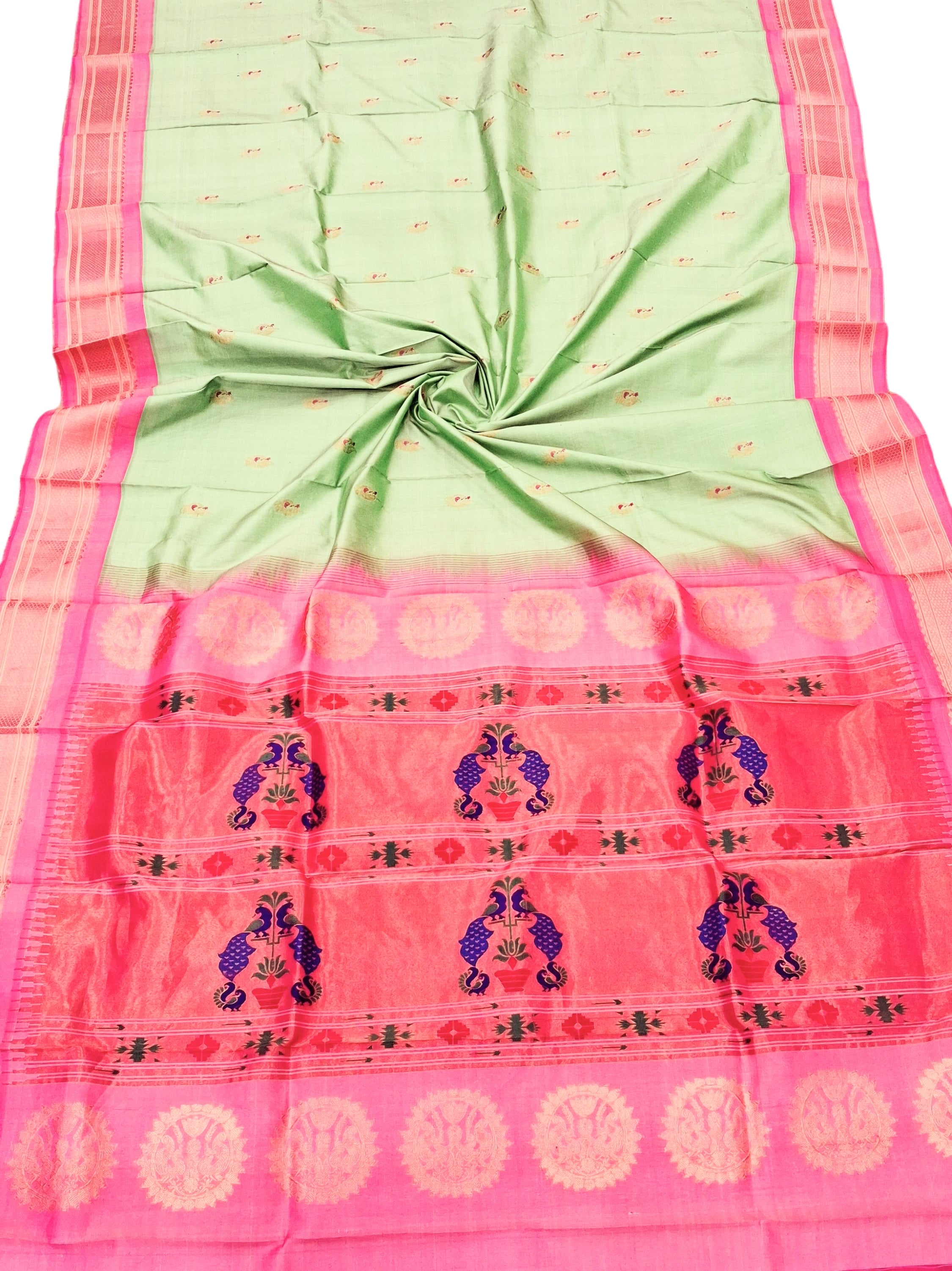 Pista Green Paithani | Engagement Paithani Saree | OnlyPaithani