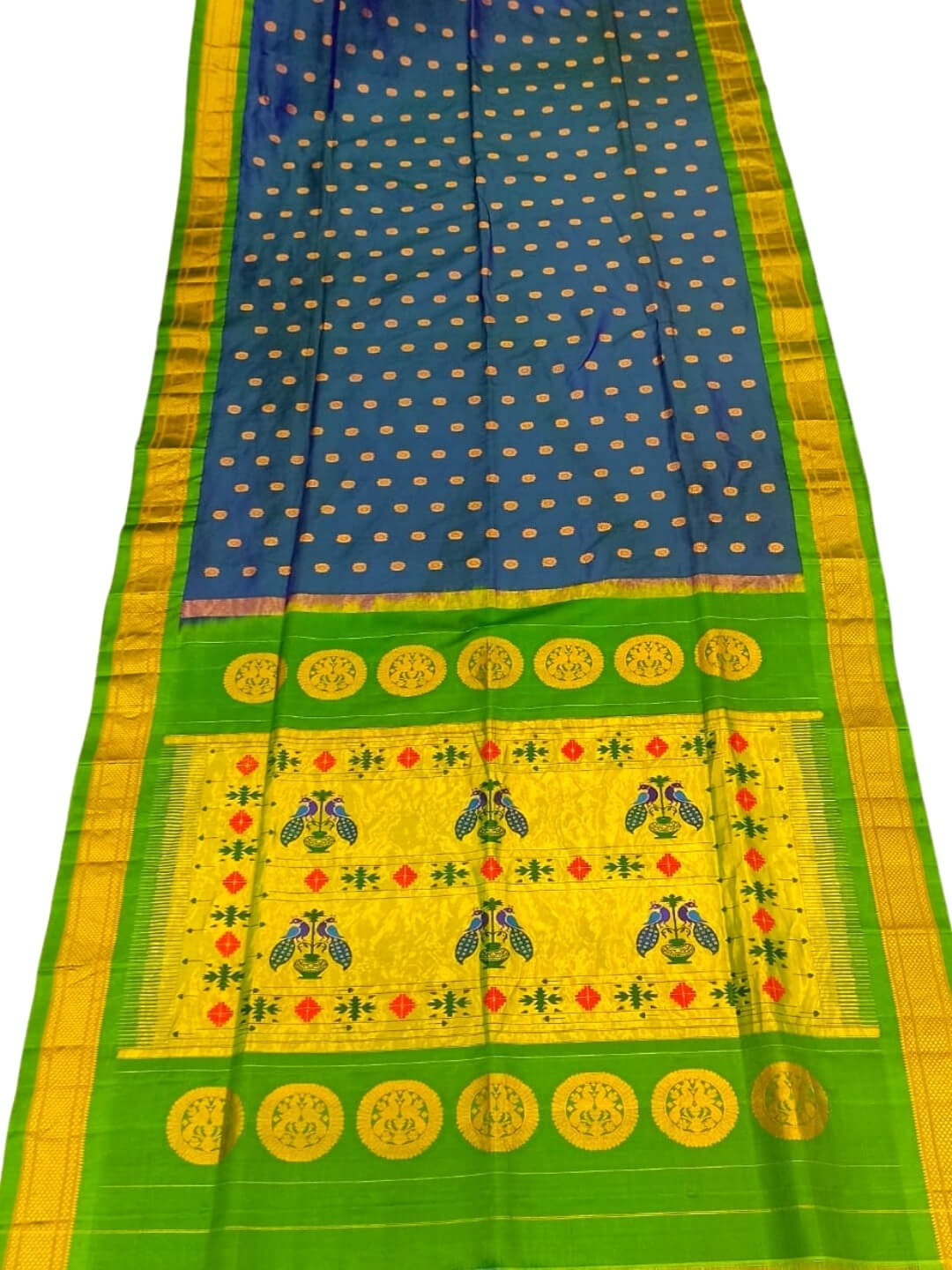 Peacock Blue Maharani Silk Paithani Saree | Paithani for Wedding ...