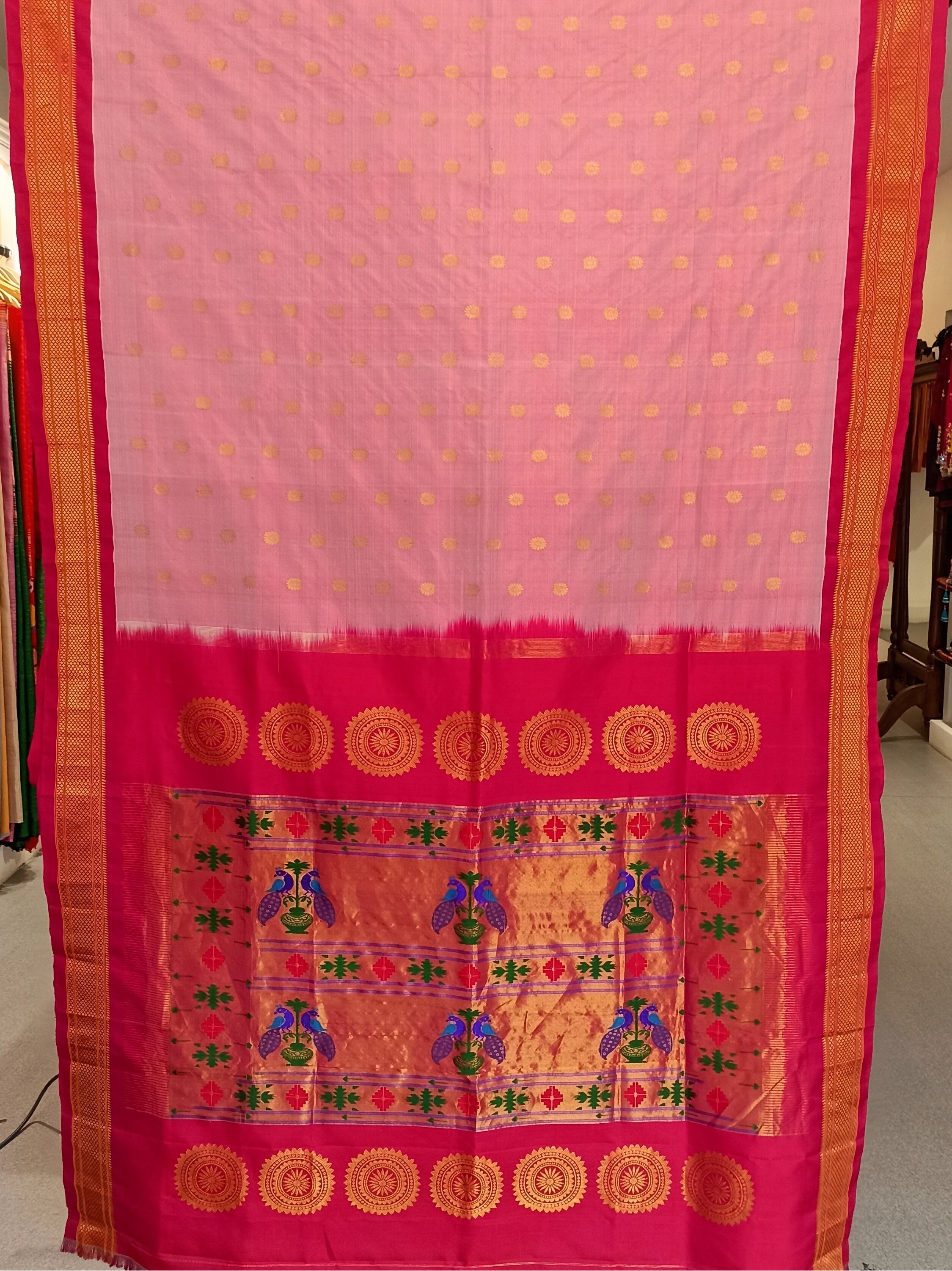 Baby pink silk paithani saree – OnlyPaithani